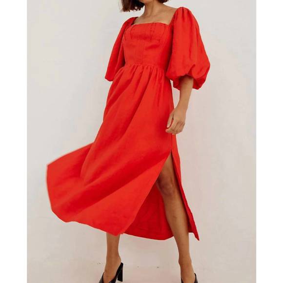 SOVERE | Dresses | New Sovere Relish Midi Dress In Solar Red | Poshmark